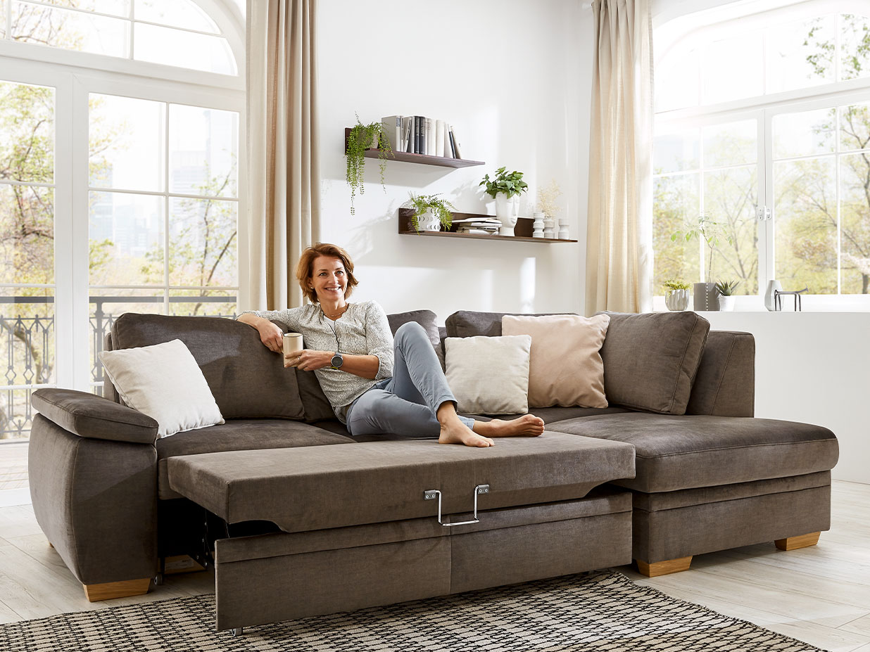 Sitz Concept smart 1011 2-Sitzer Sofa Stoff Grau | MULTIPOLSTER